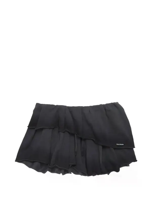 Acne Studios Ruffled Drawstring Mini Skirt - Black