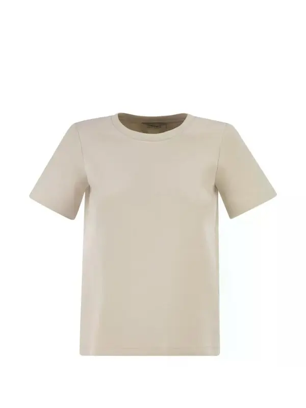 Max Mara Logo-embroidered T-shirt - Neutrals
