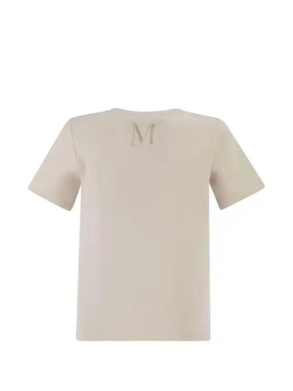 Max Mara Logo-embroidered T-shirt - Neutrals