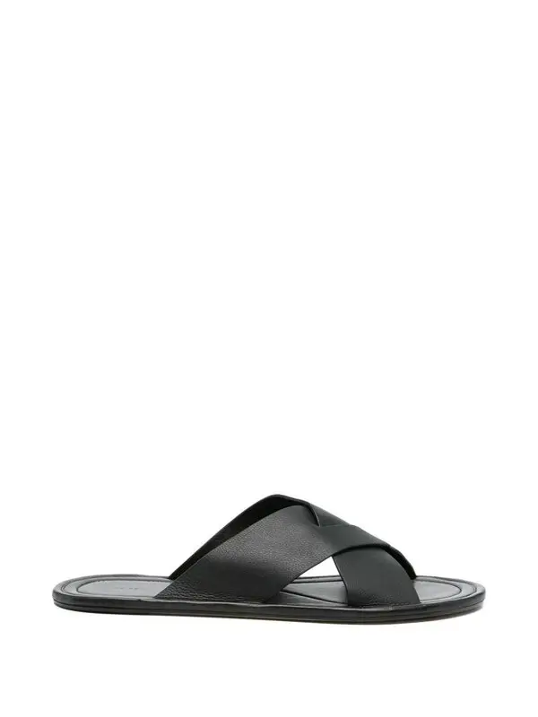 THE ROW Malick Crossover Strap Sandals - Black