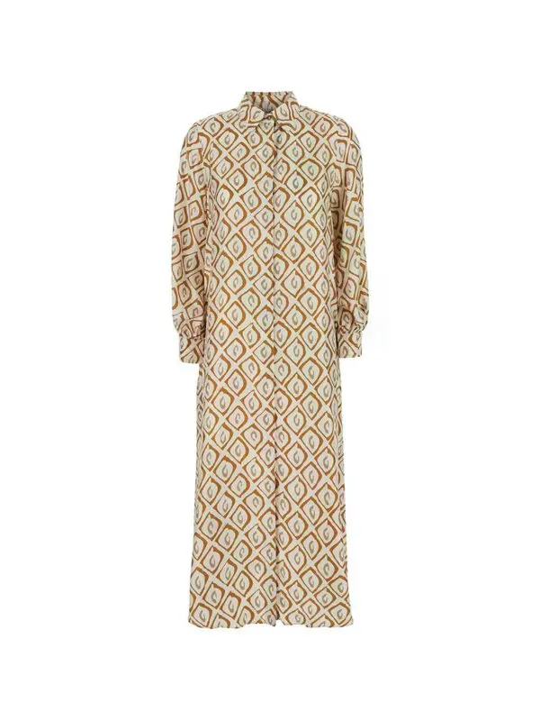 Max Mara Printed Silk Shirt Dress