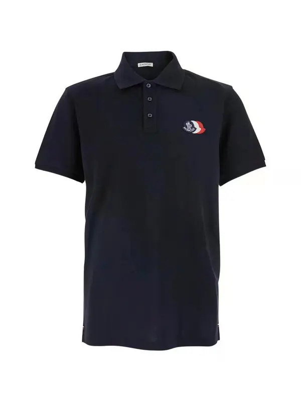 Moncler Logo-patch Polo Shirt - Blue