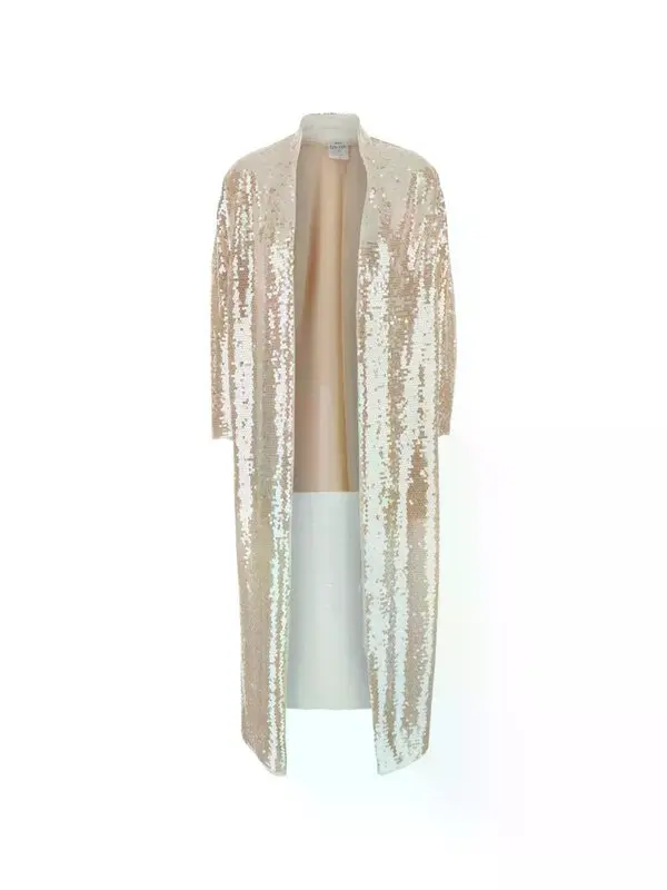 FORTE_FORTE Sequin-embellished Cape - Neutrals