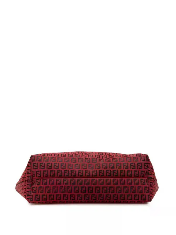 Fendi 2000-2010 Medium Zucchino Canvas Roll Tote Bag - Red