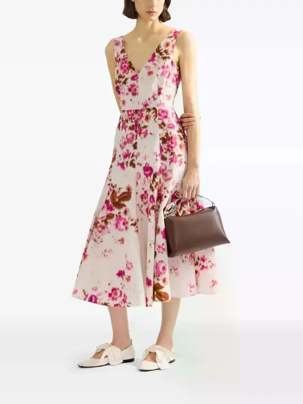 Erdem Floral-pattern Midi Dress - White