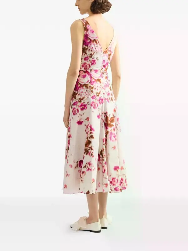 Erdem Floral-pattern Midi Dress - White