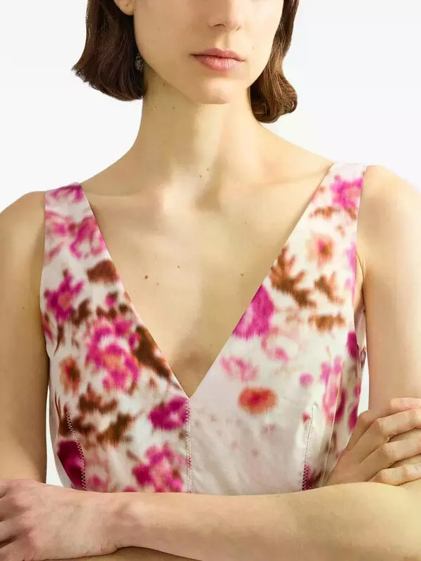 Erdem Floral-pattern Midi Dress - White