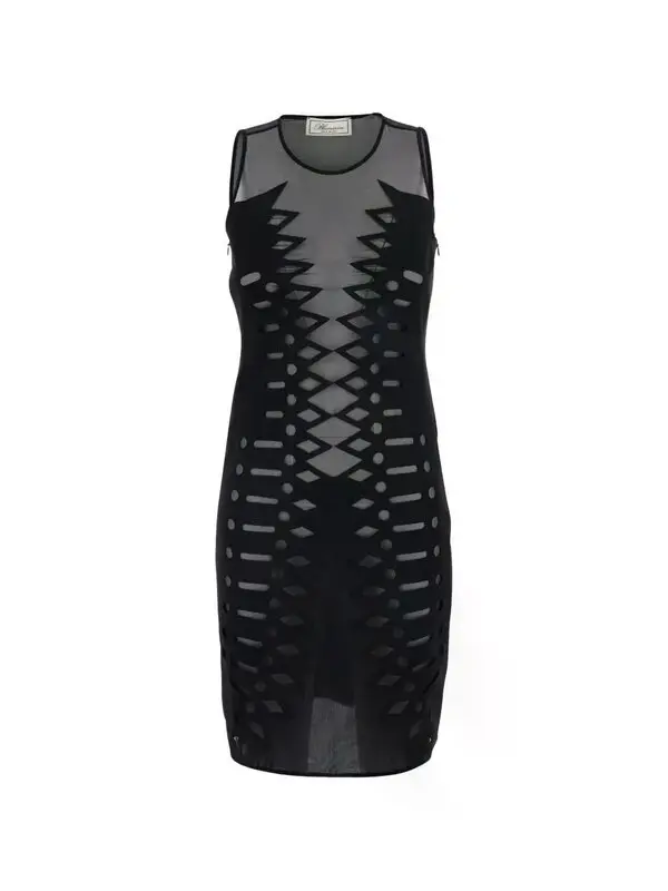Blumarine Embroidered Scuba Dress - Black