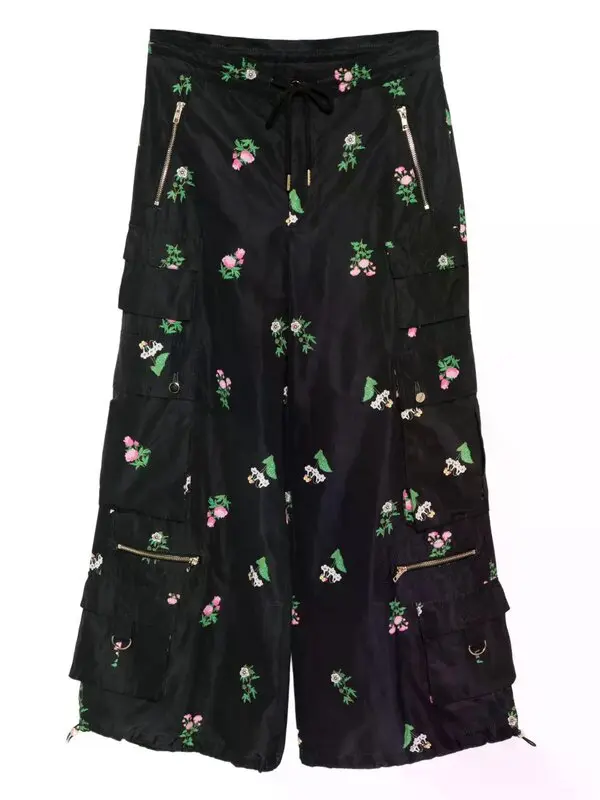 Cynthia Rowley Floral-print Palazzo Pants - Black