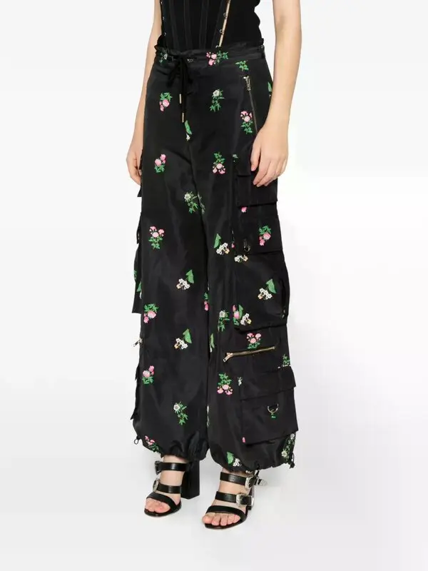 Cynthia Rowley Floral-print Palazzo Pants - Black