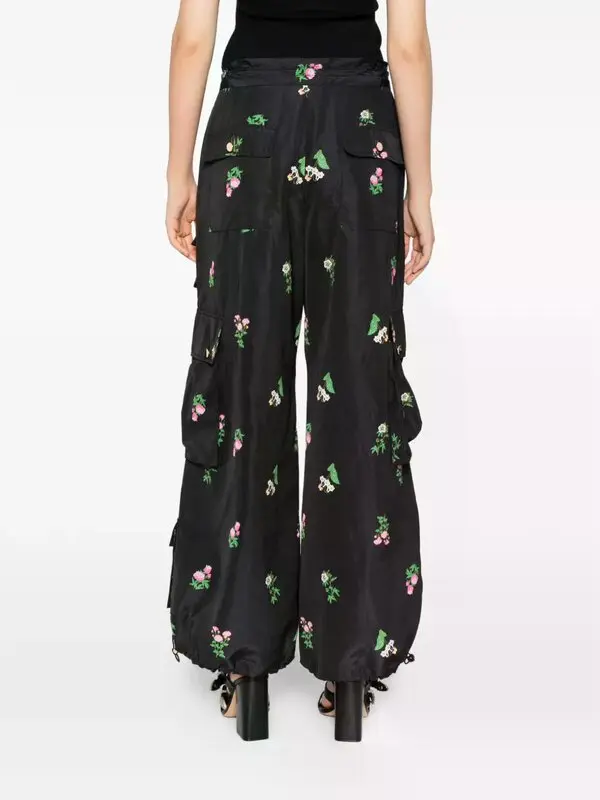 Cynthia Rowley Floral-print Palazzo Pants - Black
