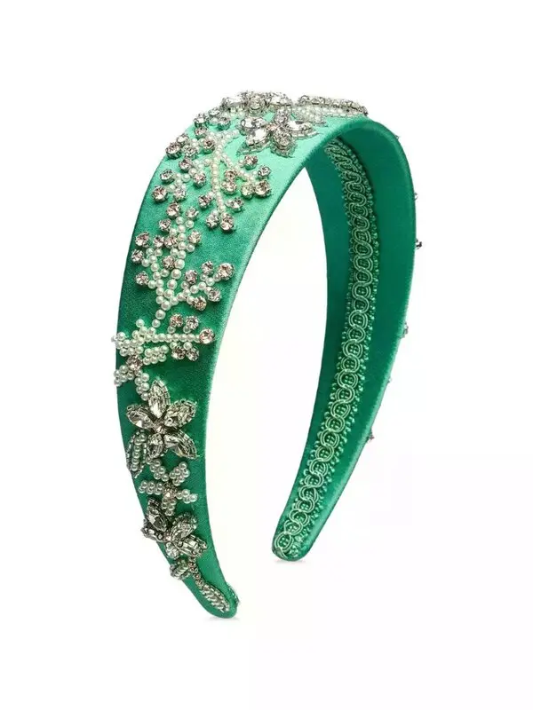 Erdem Crystal-embellished Hair Band - Green