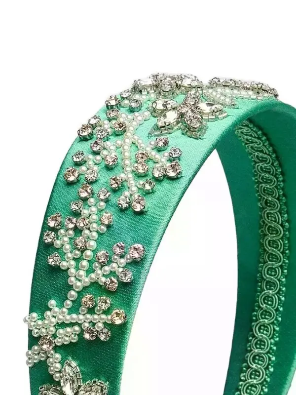 Erdem Crystal-embellished Hair Band - Green