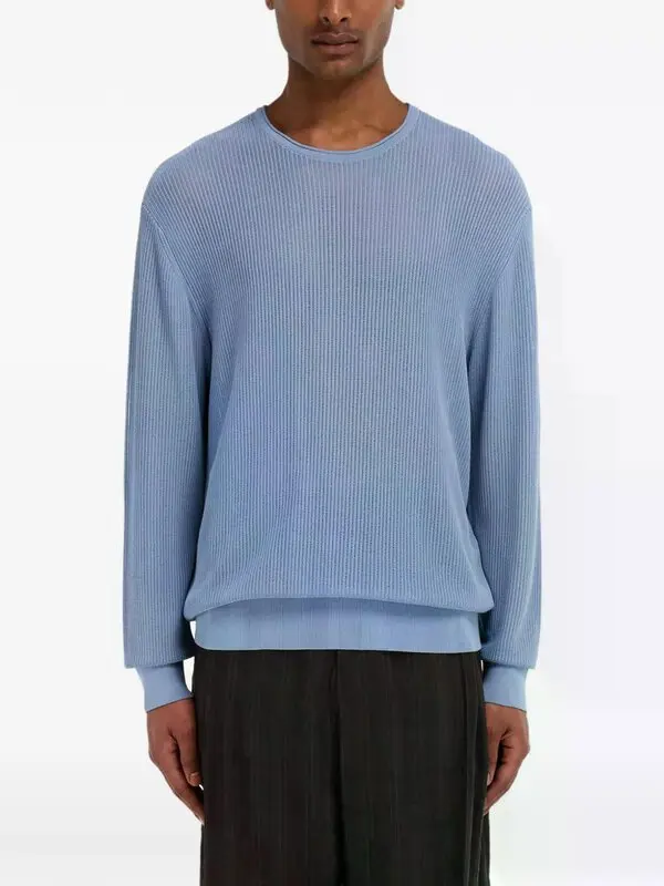 FERRAGAMO Crew Neck Semi-sheer Sweater