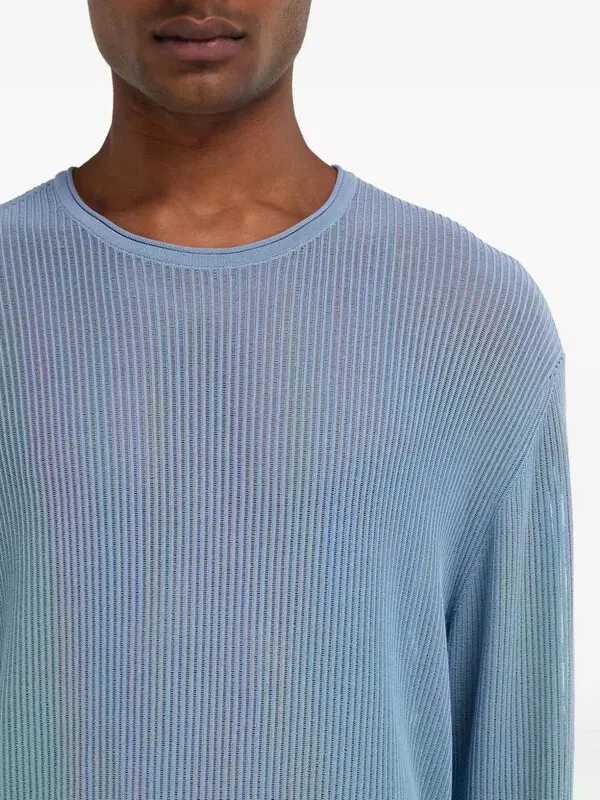 FERRAGAMO Crew Neck Semi-sheer Sweater
