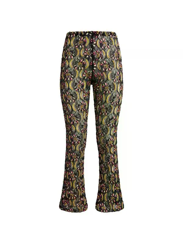 Etro Straight-leg Embroidered Lace Trousers - Black