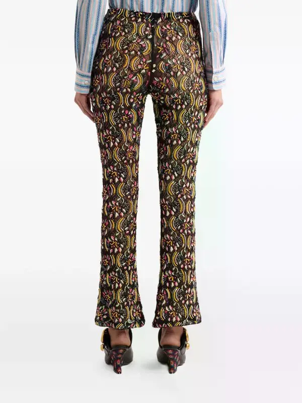 Etro Straight-leg Embroidered Lace Trousers - Black