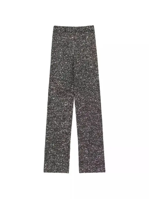 Valentino Garavani Sequin Elastic Straight Trousers - Black
