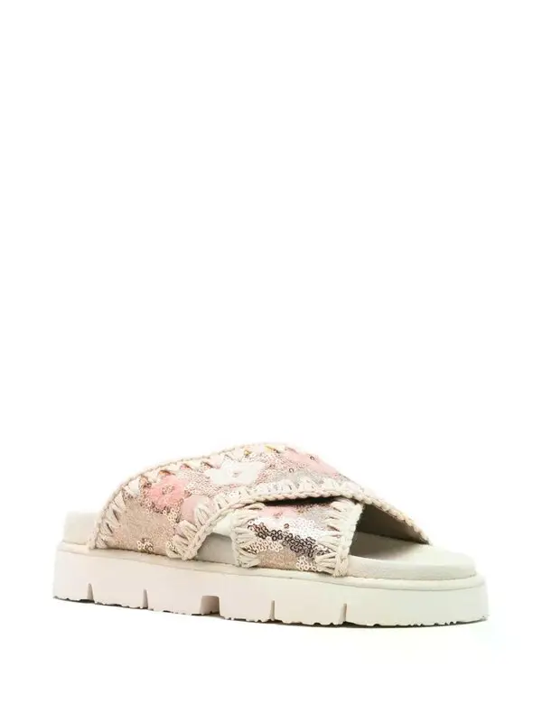 Mou Sequin-embellished Sandals - Neutrals