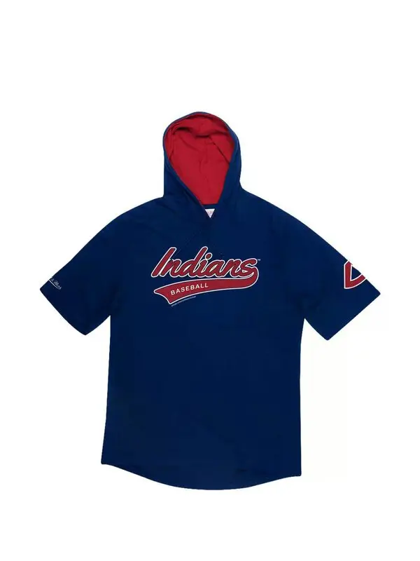 Mitchell & Ness Short-sleeves Hooded Sweatshirt - Blue