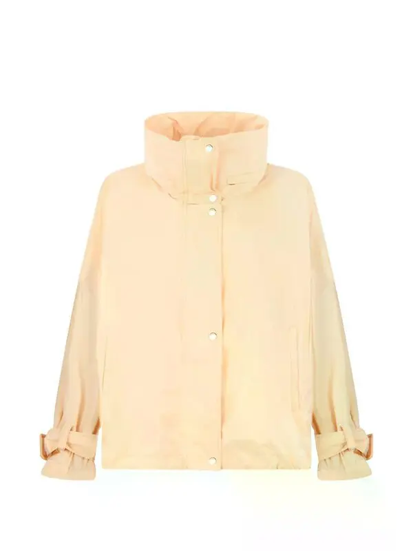 MOORER Oversized High-neck Jacket - Neutrals