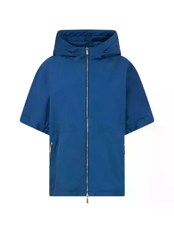 MOORER Hooded Short-sleeve Jacket - Blue