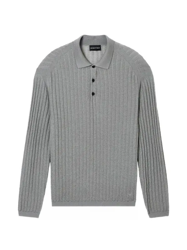 Emporio Armani Textured Knit Sweater - Grey