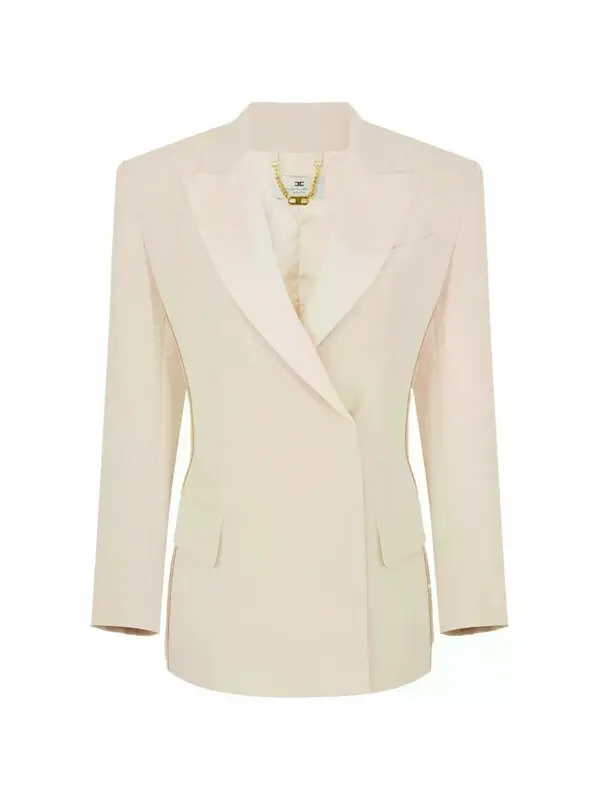Elisabetta Franchi Double-breasted Jacket With Peak Lapels - Neutrals