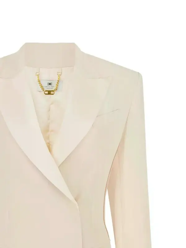 Elisabetta Franchi Double-breasted Jacket With Peak Lapels - Neutrals