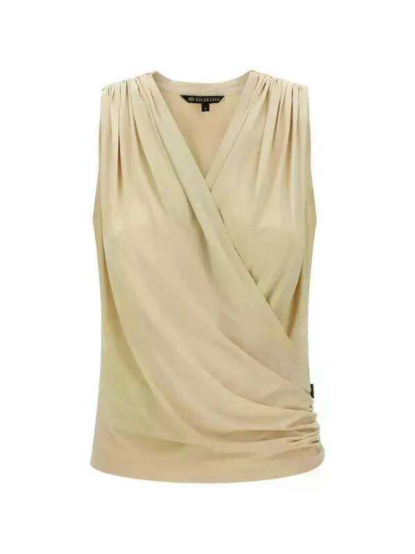 Goldbergh Calipso Draped V-neck Top - Neutrals