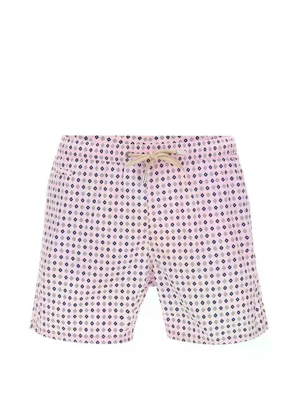 MC2 SAINT BARTH Geometric Print Swim Shorts - Pink
