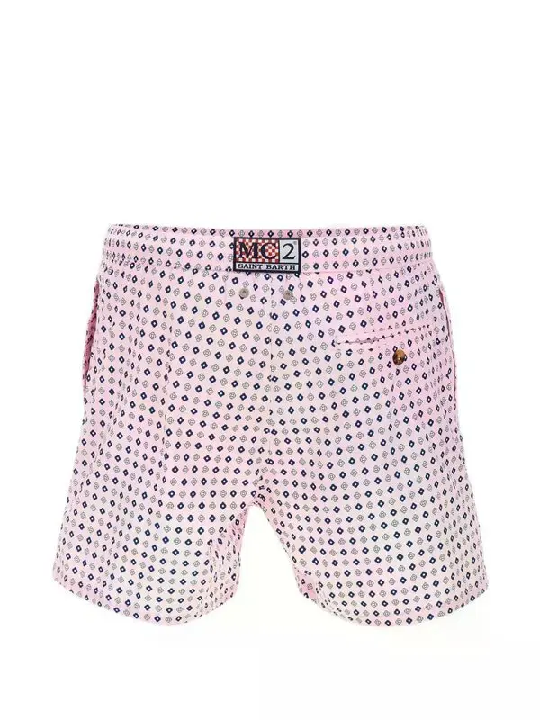 MC2 SAINT BARTH Geometric Print Swim Shorts - Pink