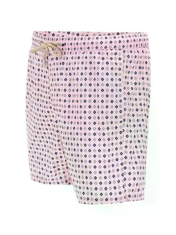MC2 SAINT BARTH Geometric Print Swim Shorts - Pink