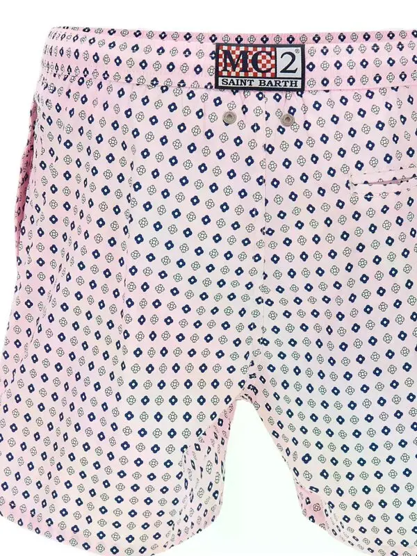 MC2 SAINT BARTH Geometric Print Swim Shorts - Pink