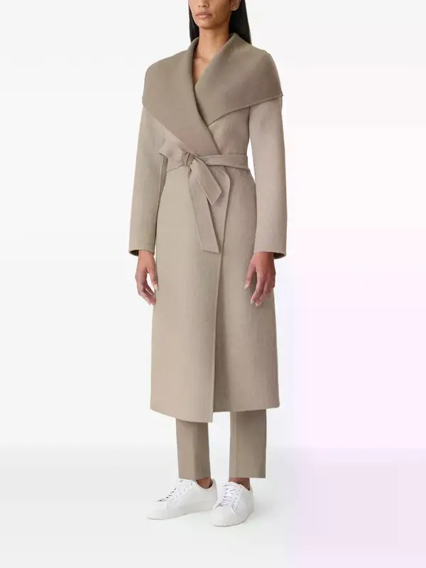 Mackage Belted Wool Shawl Coat - Neutrals