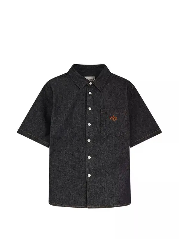 WALK IN PARIS Buttoned Short-sleeve Shirt - Blue