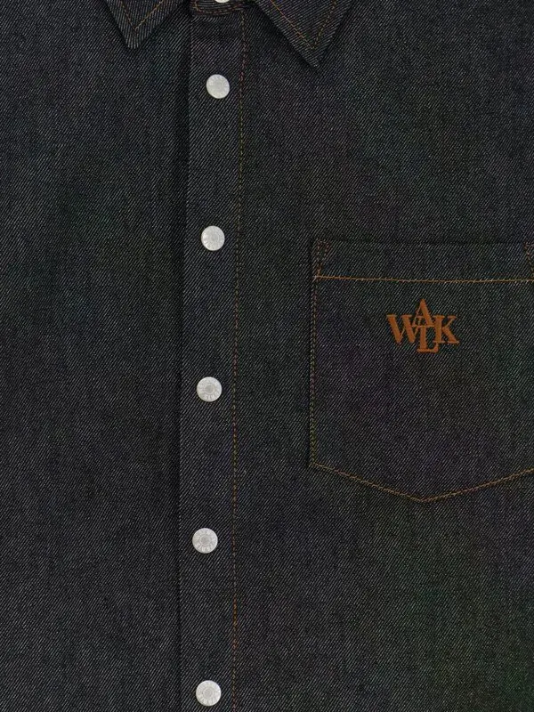 WALK IN PARIS Buttoned Short-sleeve Shirt - Blue