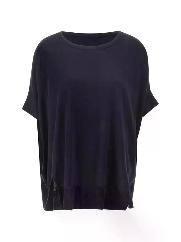ELENA MIRÒ Ribbed Crew Neck Jumper - Blue