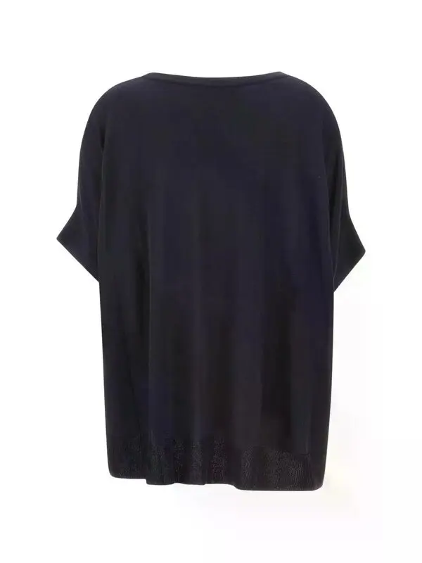 ELENA MIRÒ Ribbed Crew Neck Jumper - Blue