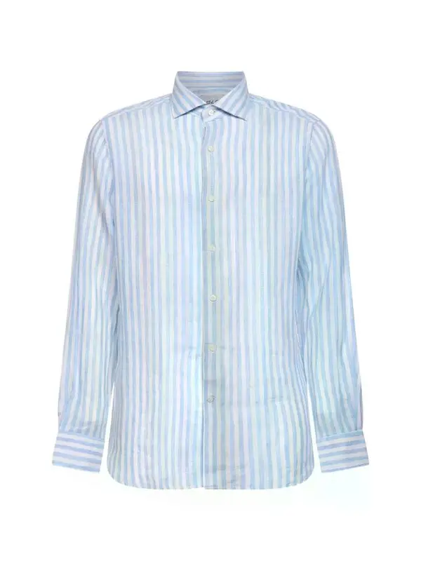 D4.0 Buttoned Striped Shirt - Blue