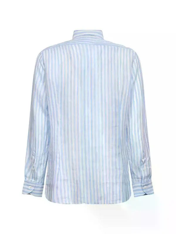 D4.0 Buttoned Striped Shirt - Blue