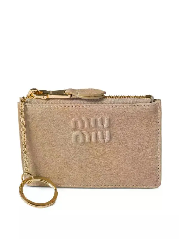 Miu Miu Nappa Leather Card Holder - Neutrals
