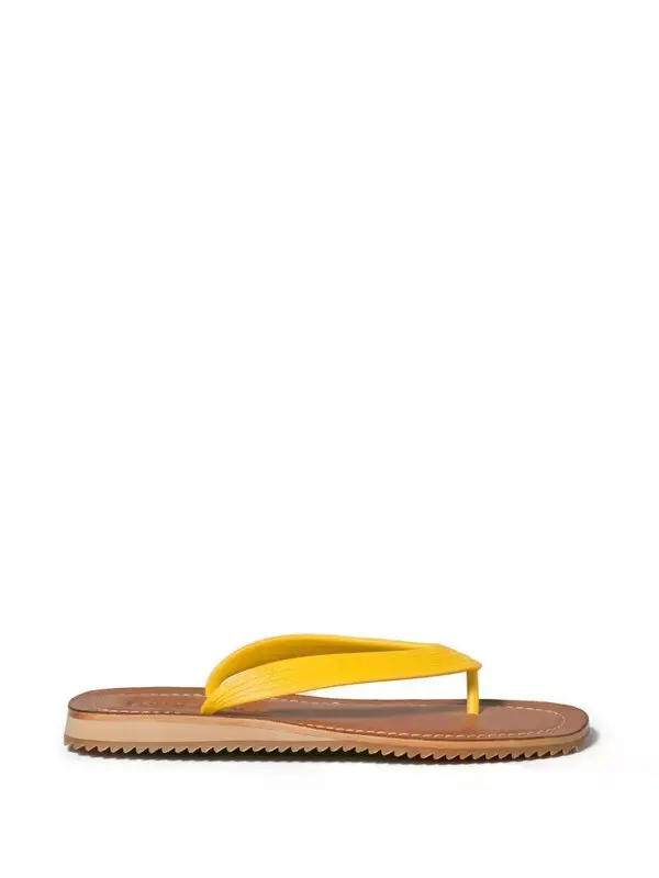 Miu Miu Thong Sandals With Logo Detail - Yellow