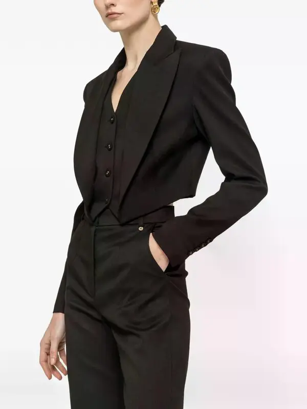 NISSA Cropped Blazer - Black