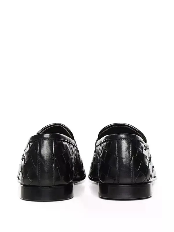 John Galliano Woven-leather Loafers - Black