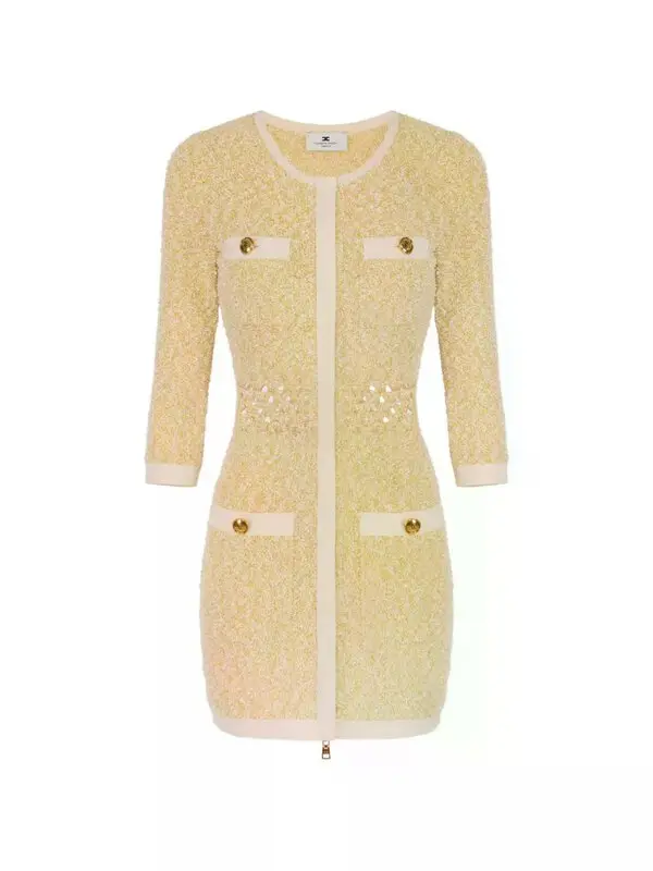 Elisabetta Franchi Bouclé Mini Dress - Yellow