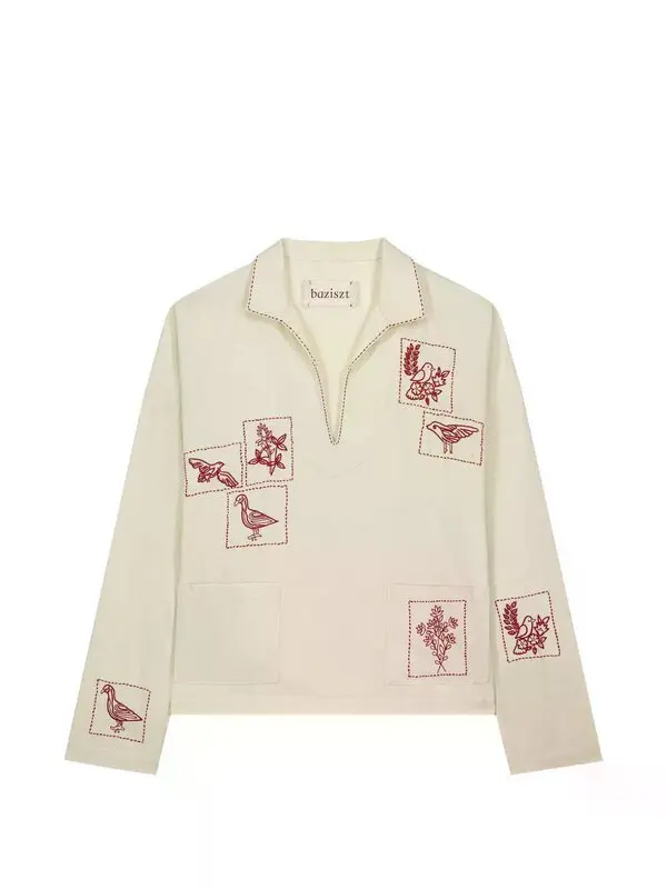BAZISZT Hauz Embroidered Shirt - Neutrals