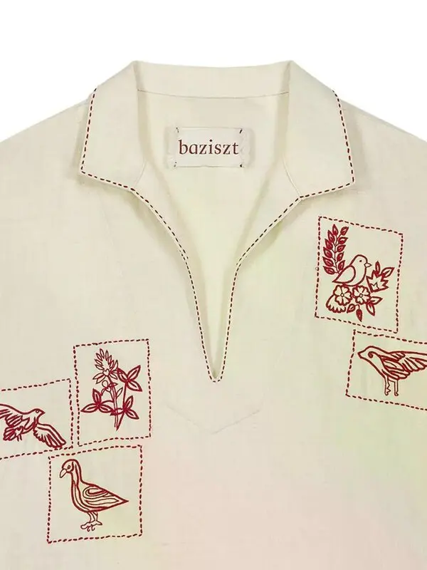BAZISZT Hauz Embroidered Shirt - Neutrals