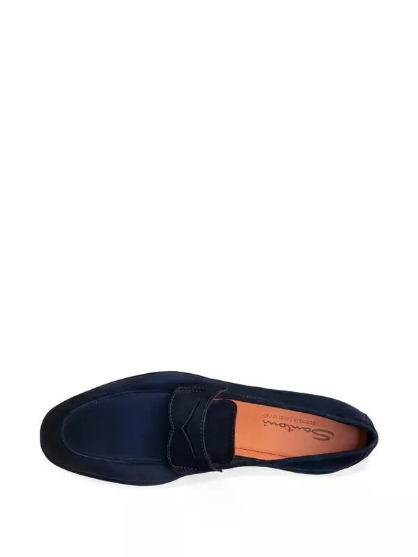 Santoni Suede Panelled Loafers - Blue