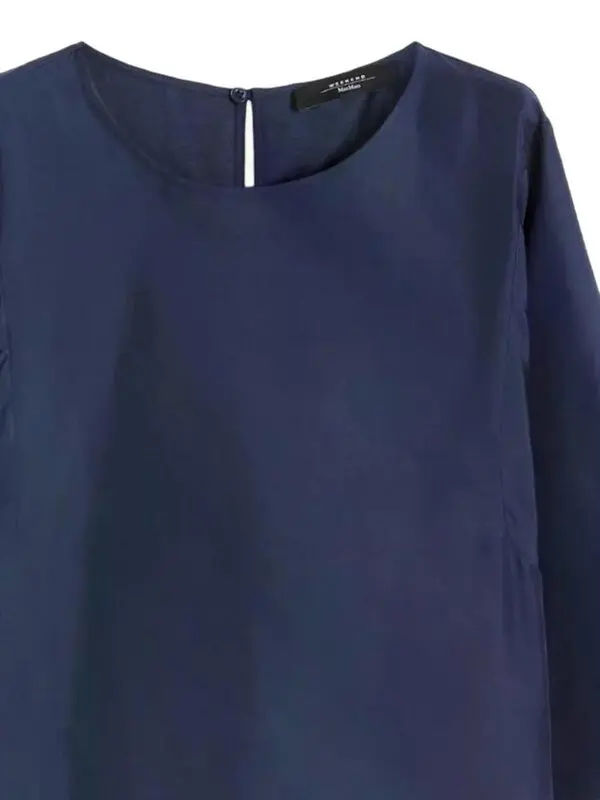 Max Mara Boat-neck Silk Top - Blue